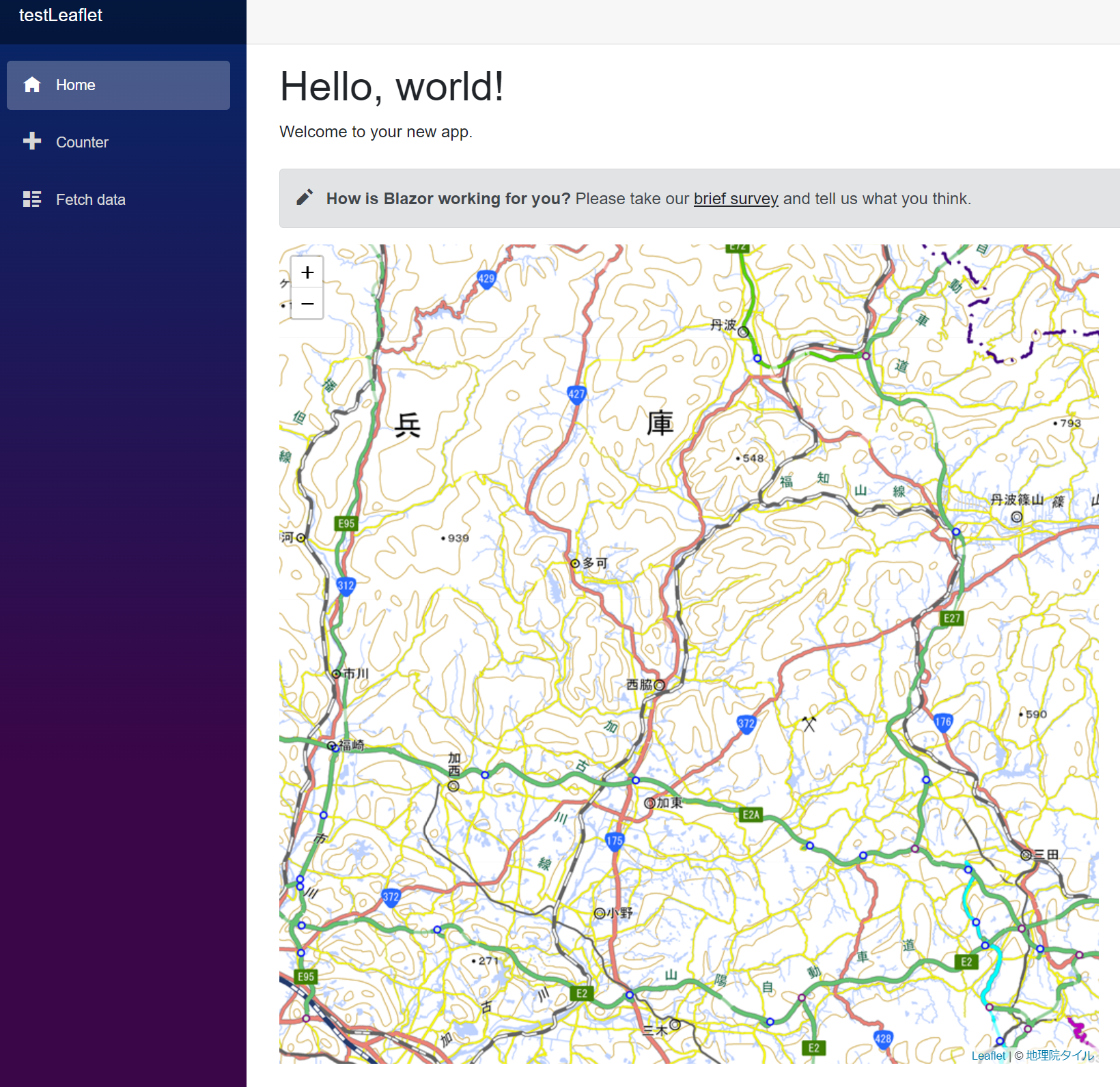BlazorでLeafletを利用して地図表示する（1） - SkyRail@K